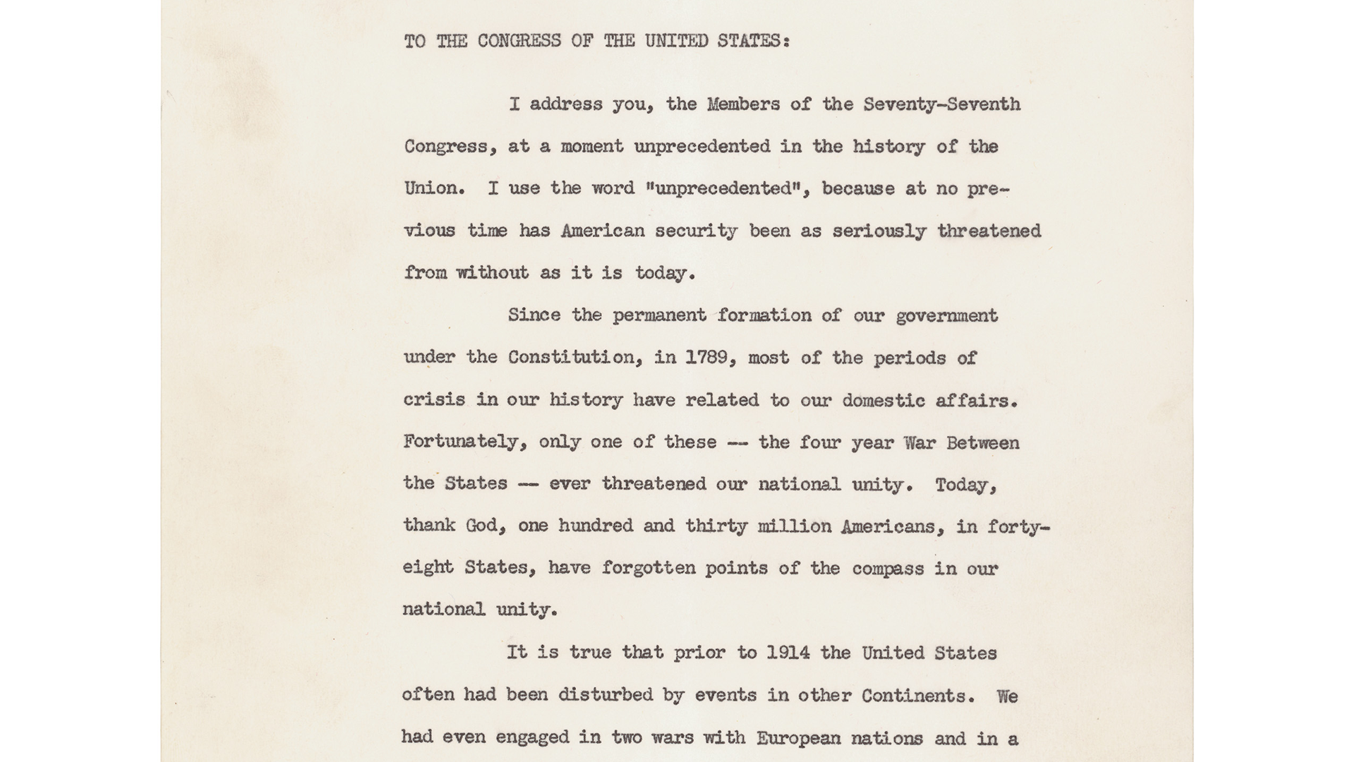 The Four Freedoms Speech