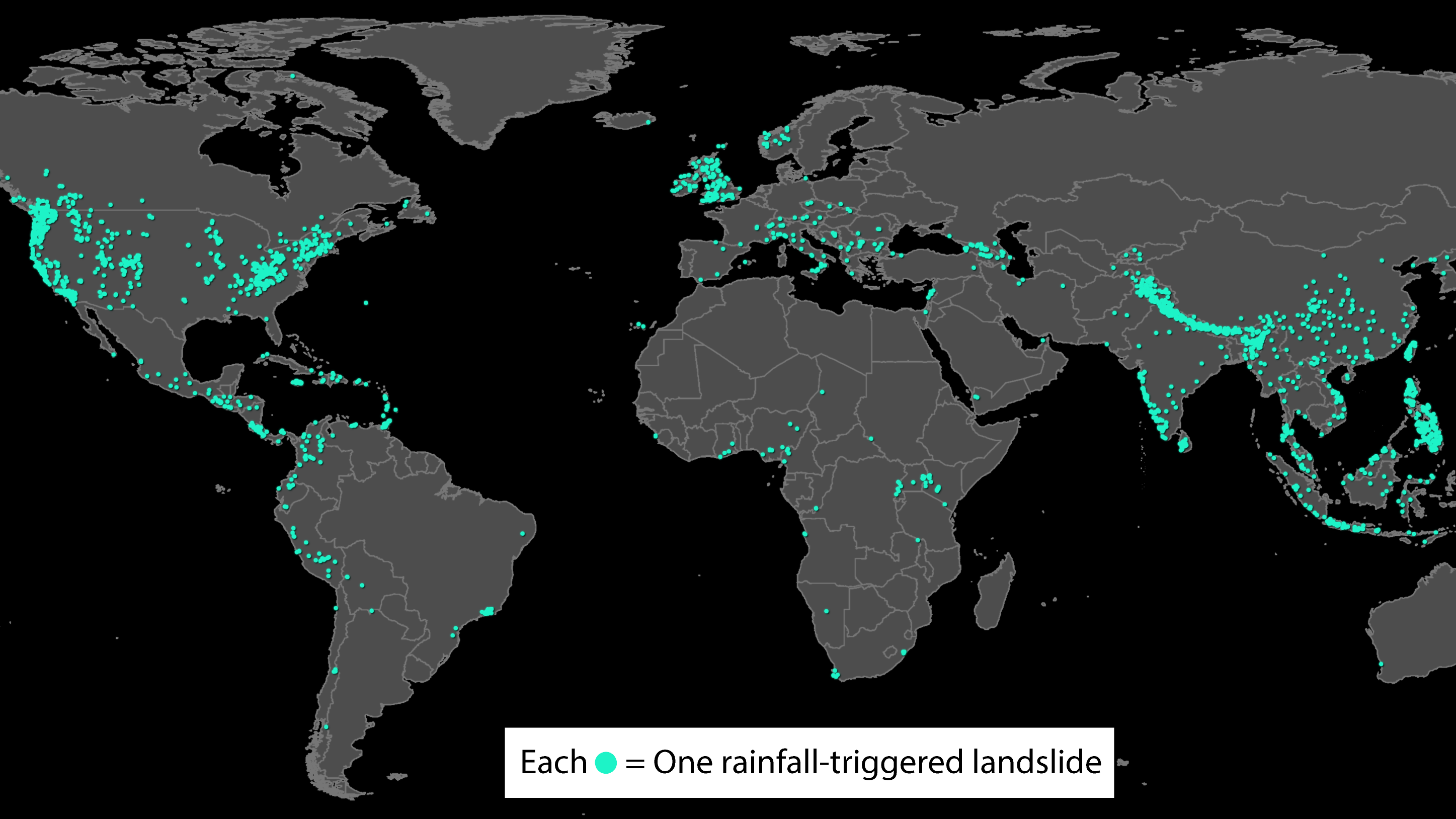 World Map Of Landslides - Fancie Shandeigh